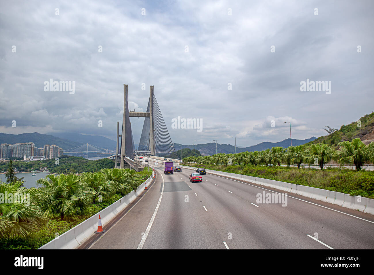 Kap Shui Mun bridge between Ma Wan island and Lantau island in Hong ...