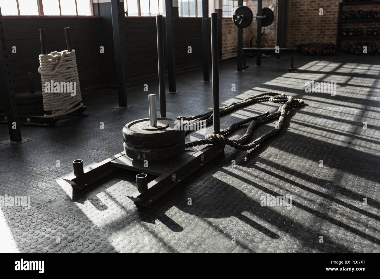 Crossfit rope in the fitness studio Stock Photo - Alamy
