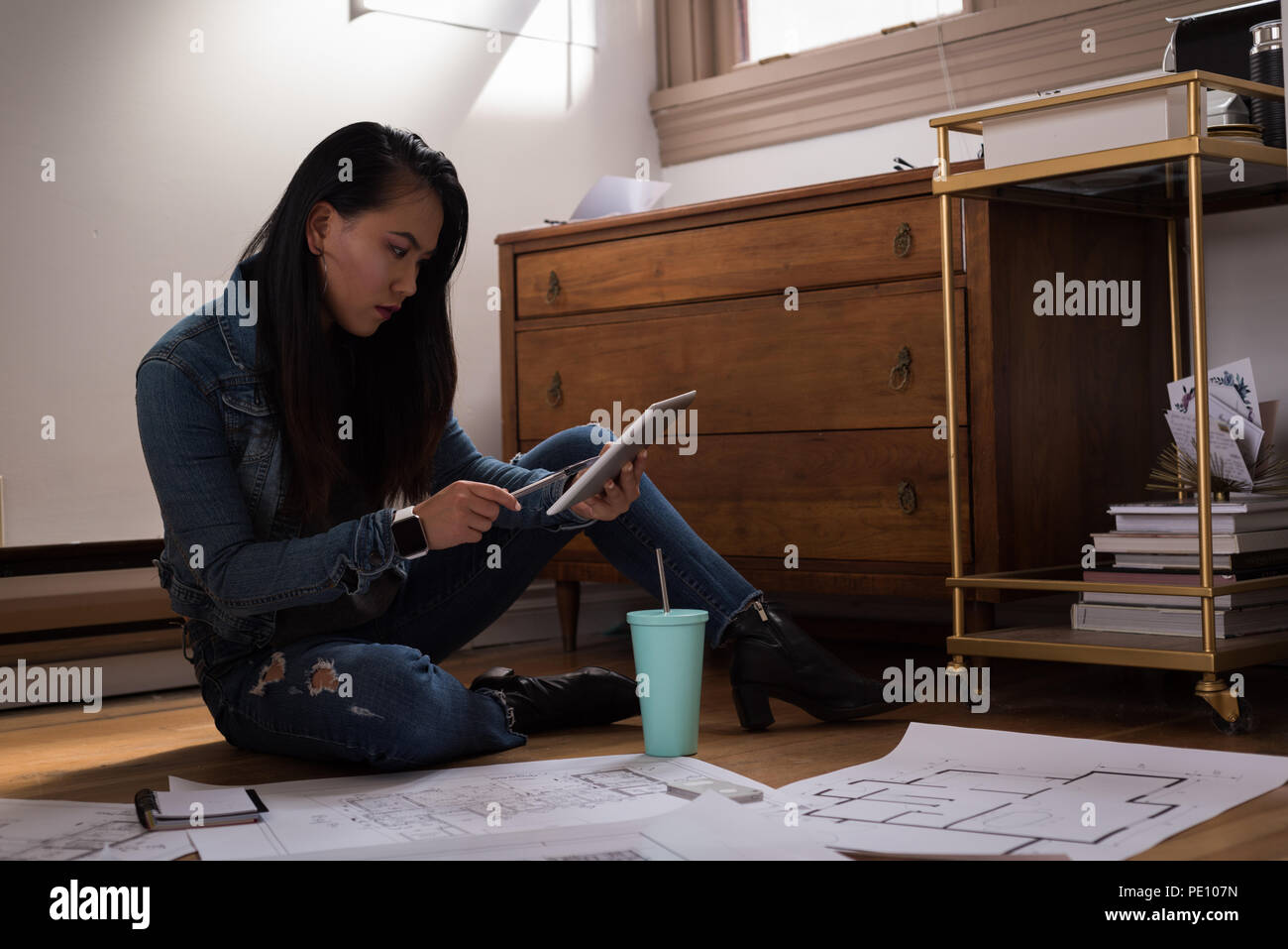 Business executive using digital laptop Stock Photo - Alamy