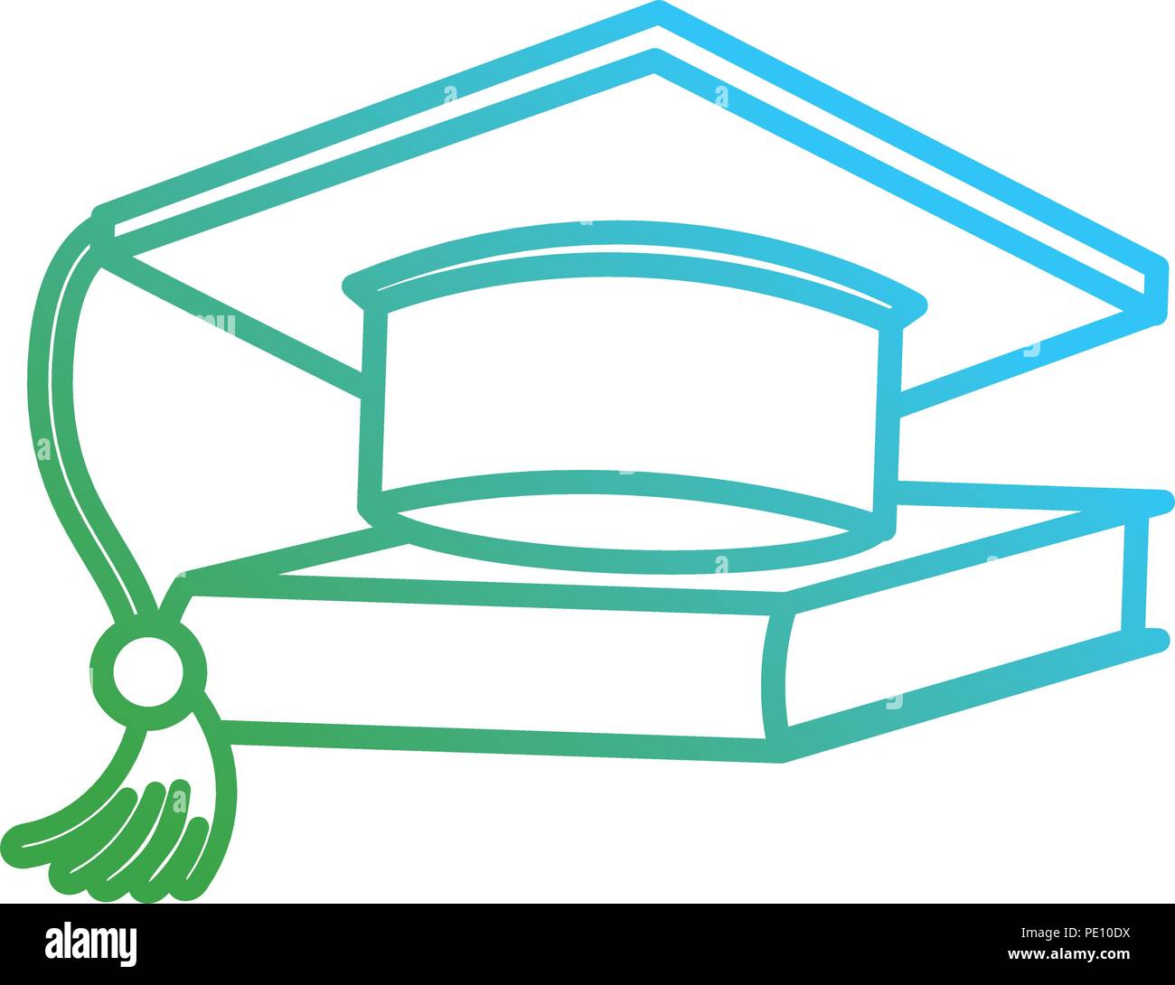 graduation hat with textbook vector illustration design Stock Vector ...