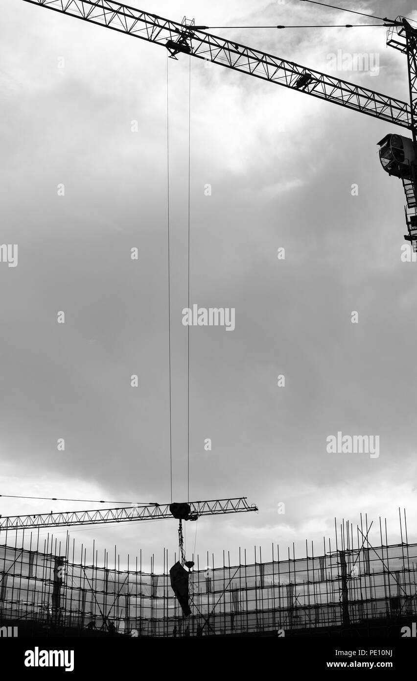 Construction site power plant Black and White Stock Photos & Images - Alamy