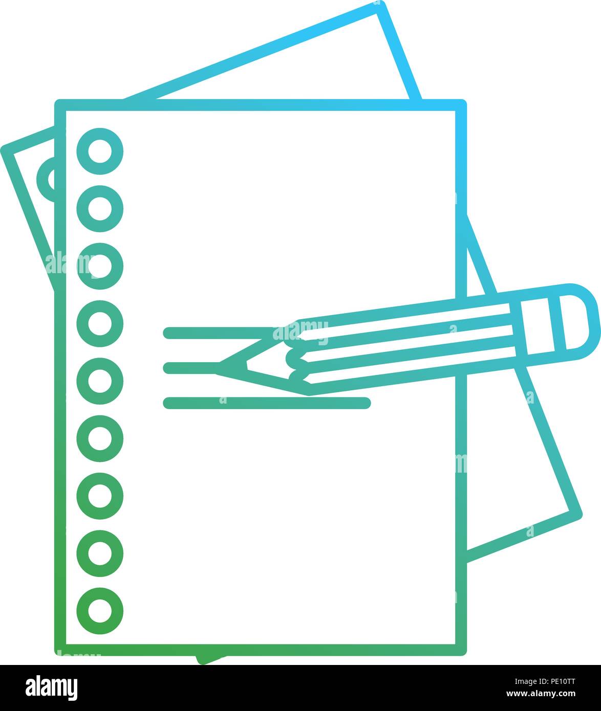 notebook paper sheet with pencil vector illustration design Stock ...