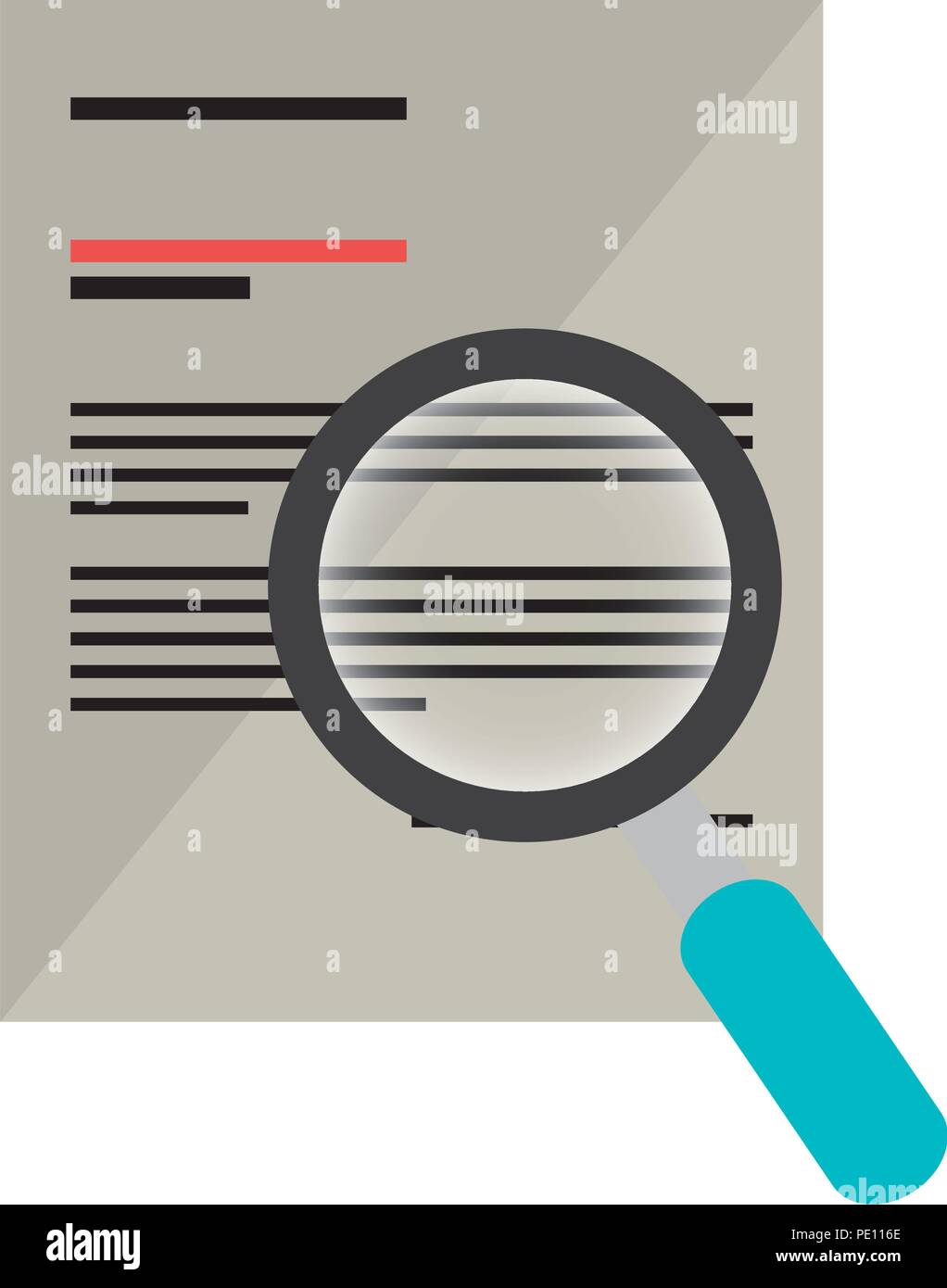 documents with magnifying glass vector illustration design Stock Vector ...