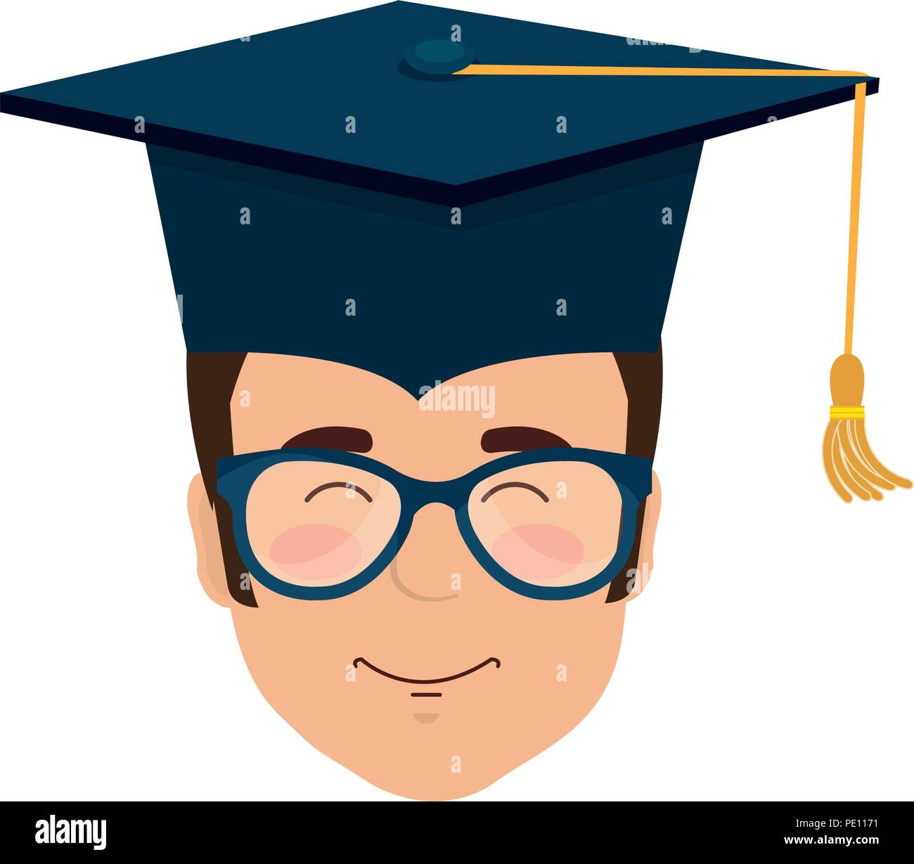 head student graduation with uniform vector illustration design Stock ...