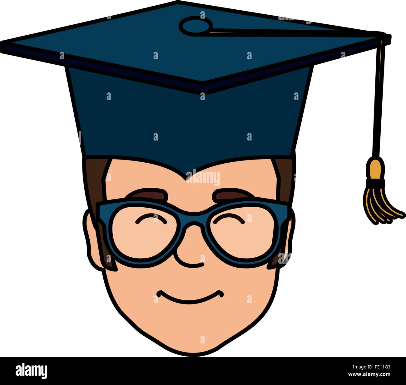 head student graduation with uniform vector illustration design Stock ...