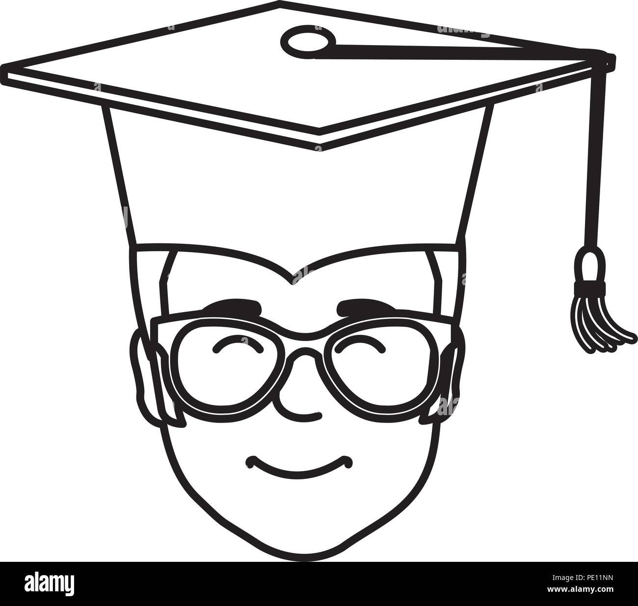 head student graduation with uniform vector illustration design Stock ...