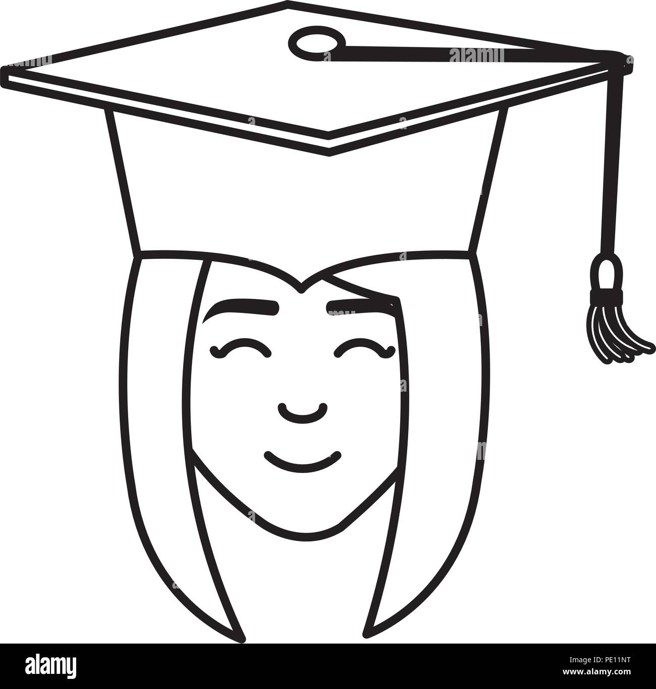 head woman student graduation with uniform vector illustration design ...