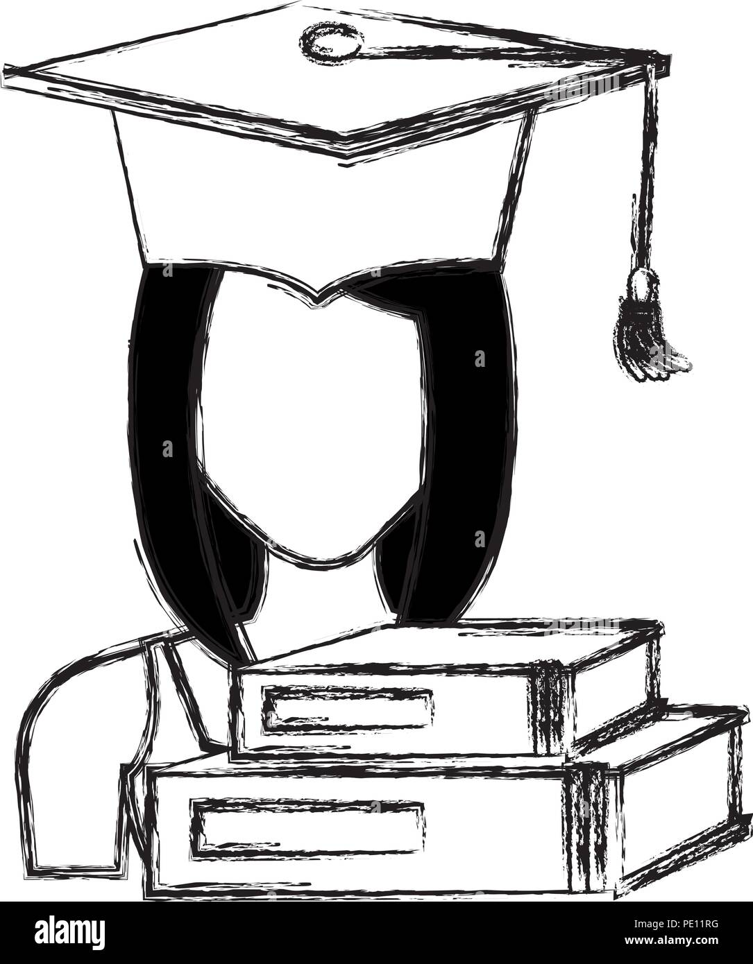 woman student graduation with books vector illustration design Stock ...