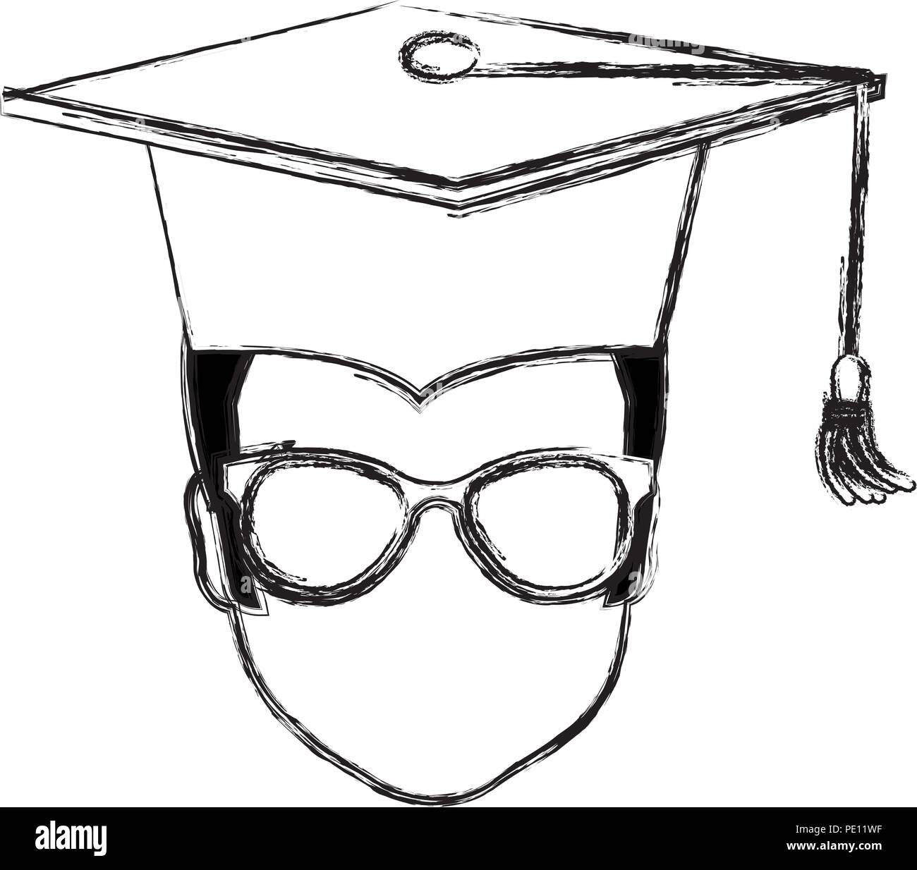 head student graduation with uniform vector illustration design Stock ...