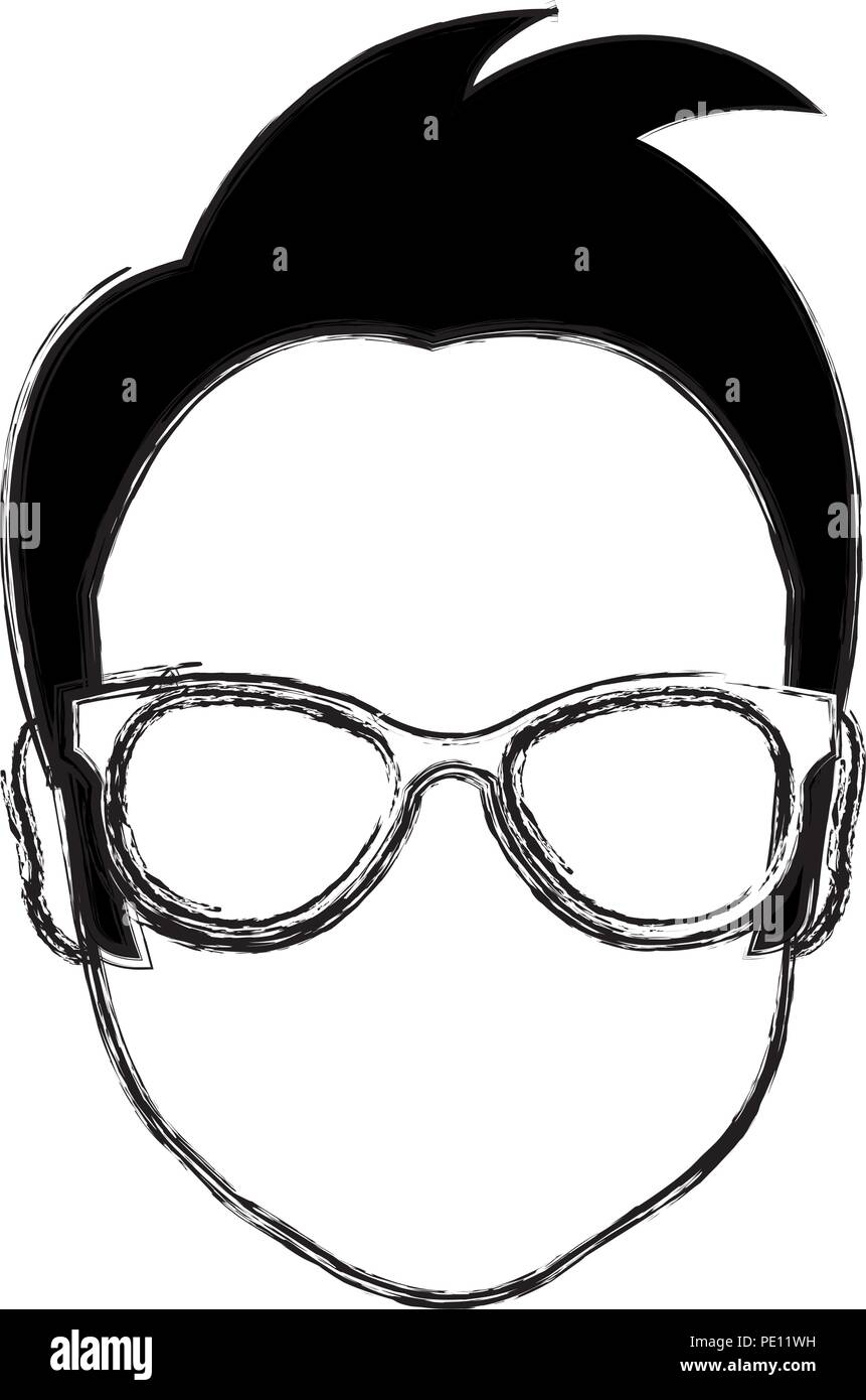 young man with glasses avatar character vector illustration design ...