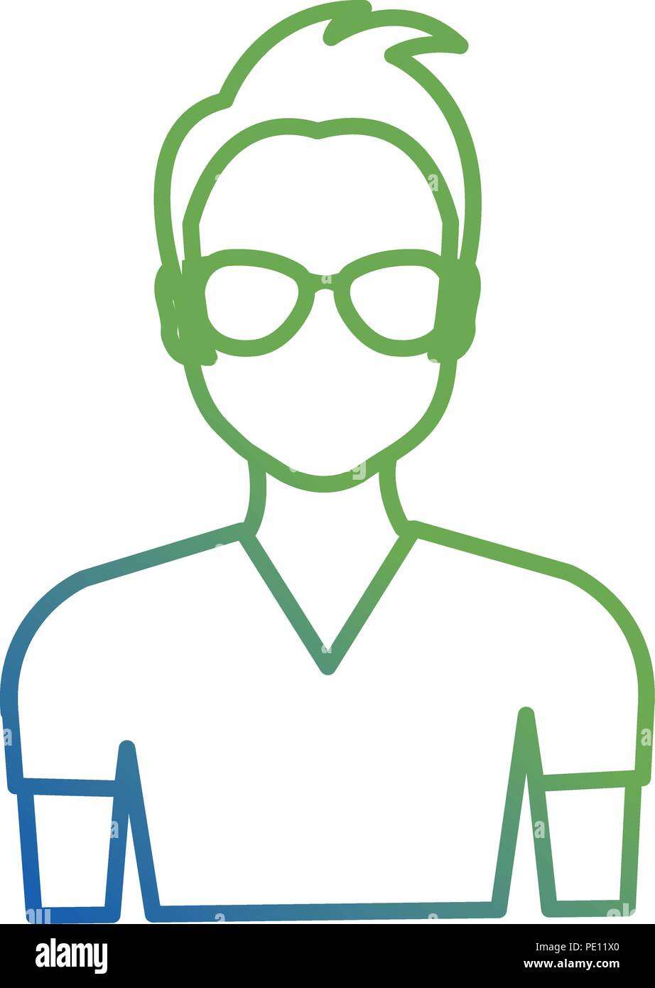 young man with glasses avatar character vector illustration design ...
