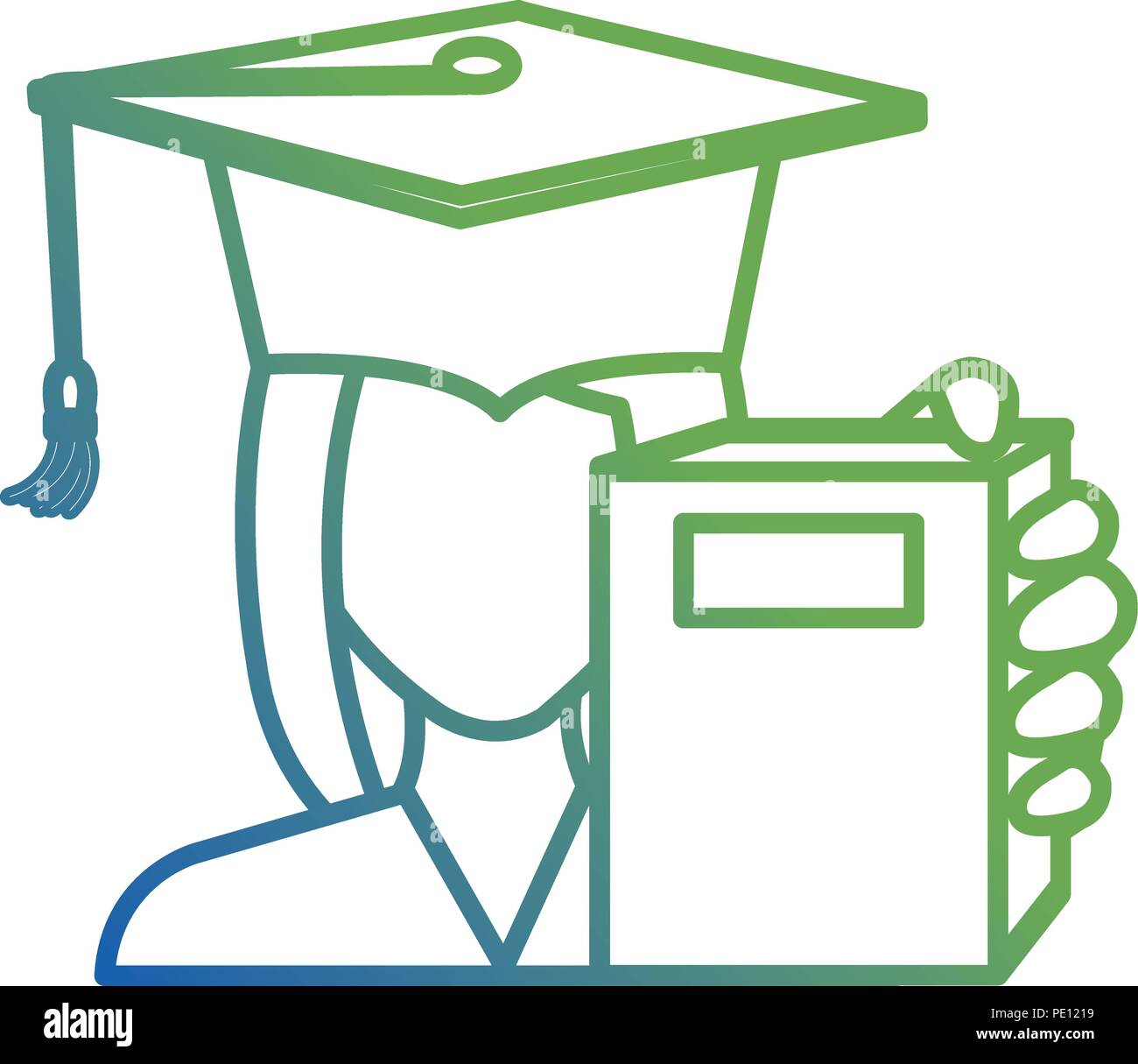 woman student graduation with books vector illustration design Stock ...