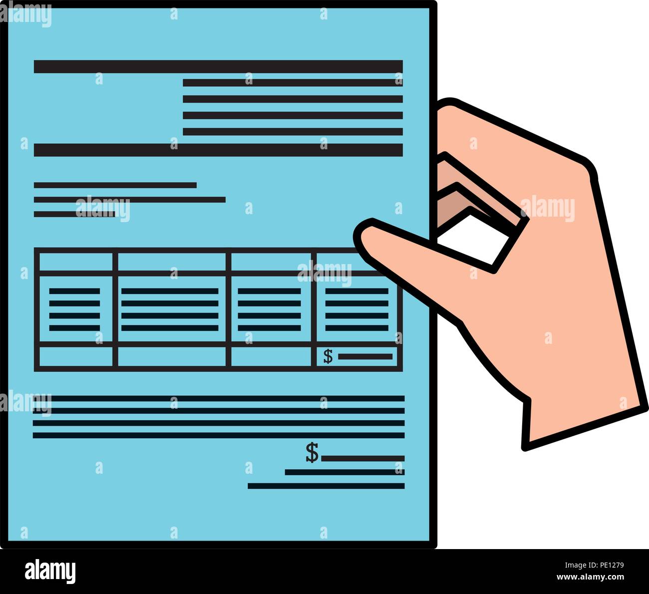 hands with paper document vector illustration design Stock Vector Image ...