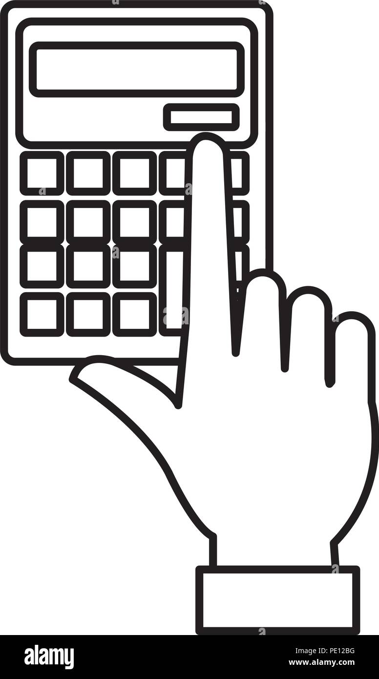hand with calculator math isolated icon vector illustration design ...