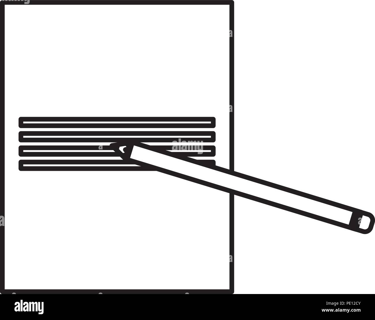 paper sheet with pencil vector illustration design Stock Vector Image ...