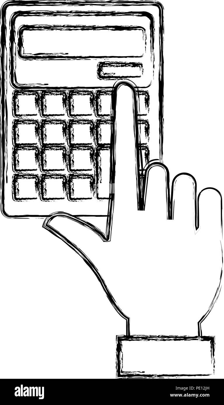 hand with calculator math isolated icon vector illustration design ...