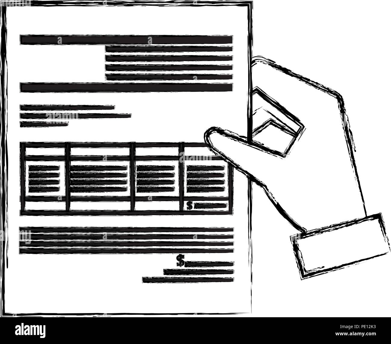 hands with paper document vector illustration design Stock Vector Image ...