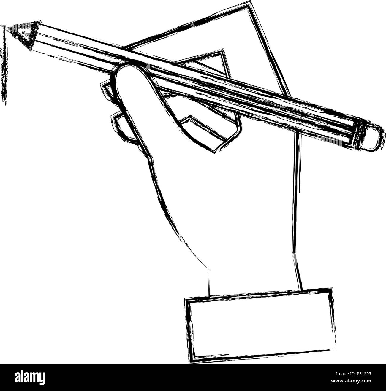 hand writing with pencil vector illustration design Stock Vector Image ...