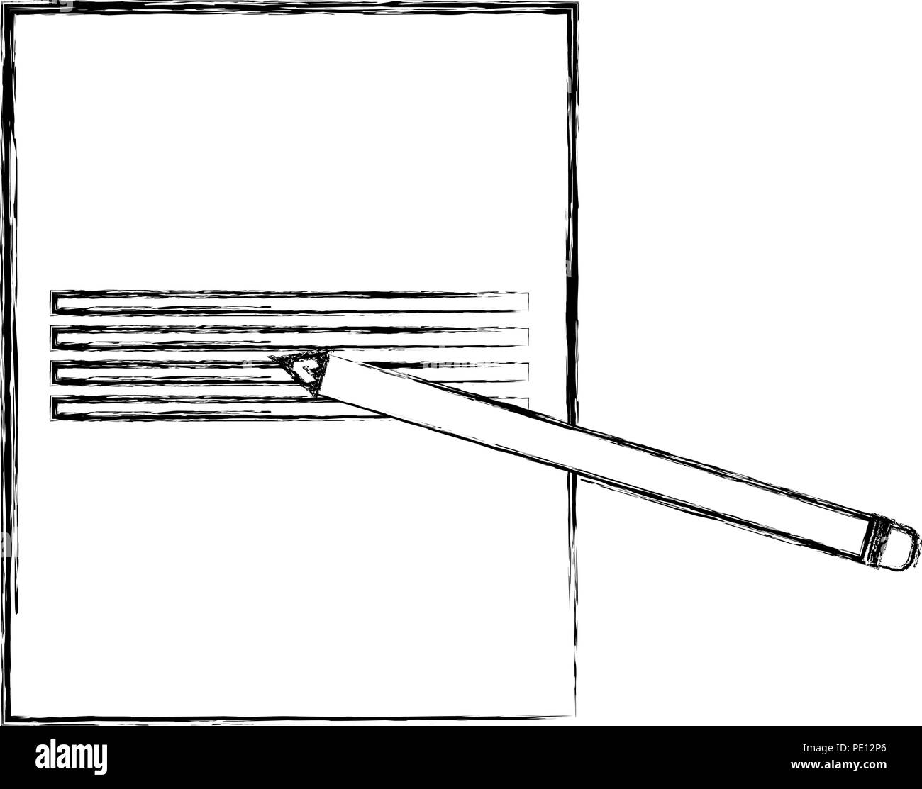 paper sheet with pencil vector illustration design Stock Vector Image ...