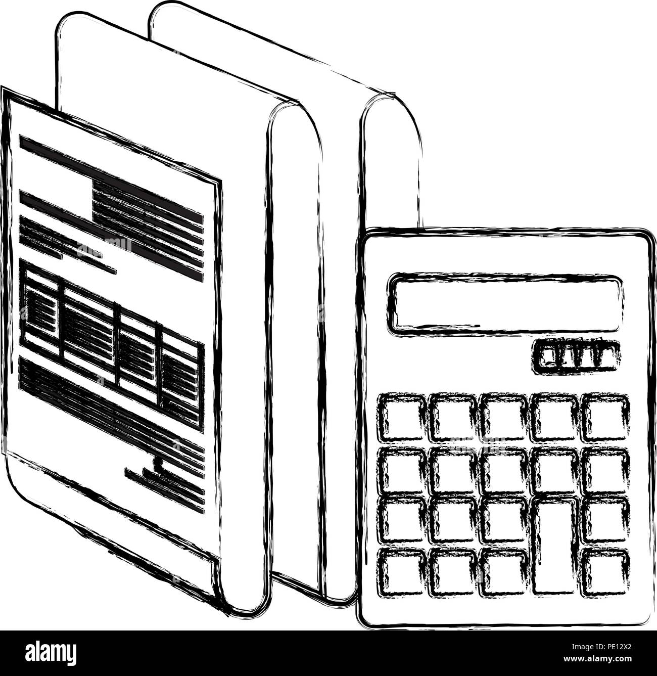 calculator math with documents vector illustration design Stock Vector ...