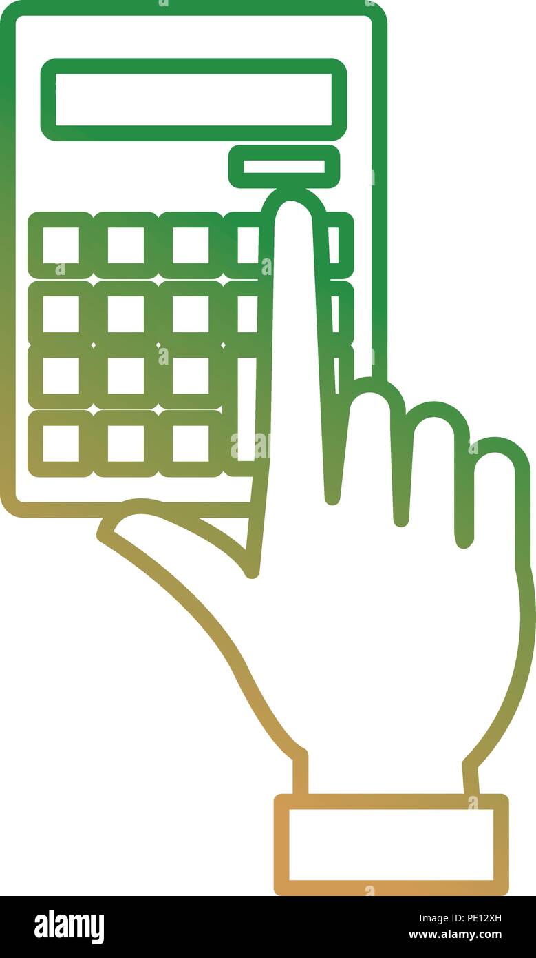 hand with calculator math isolated icon vector illustration design ...