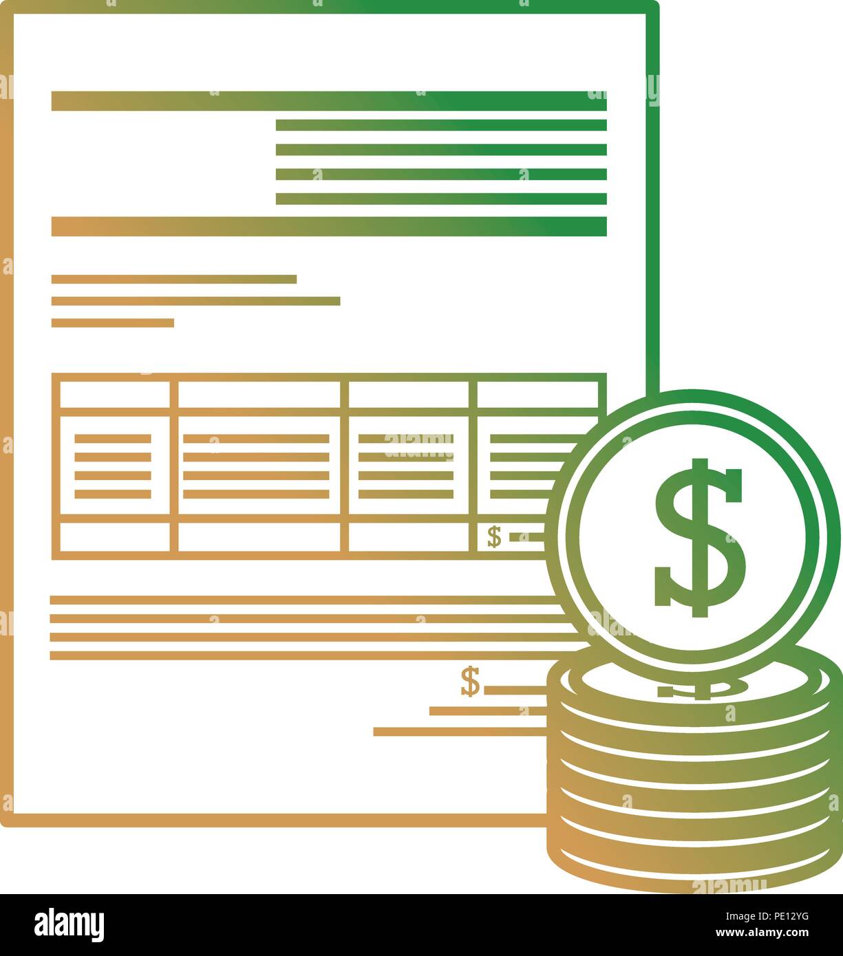 financial documents with coins vector illustration design Stock Vector ...