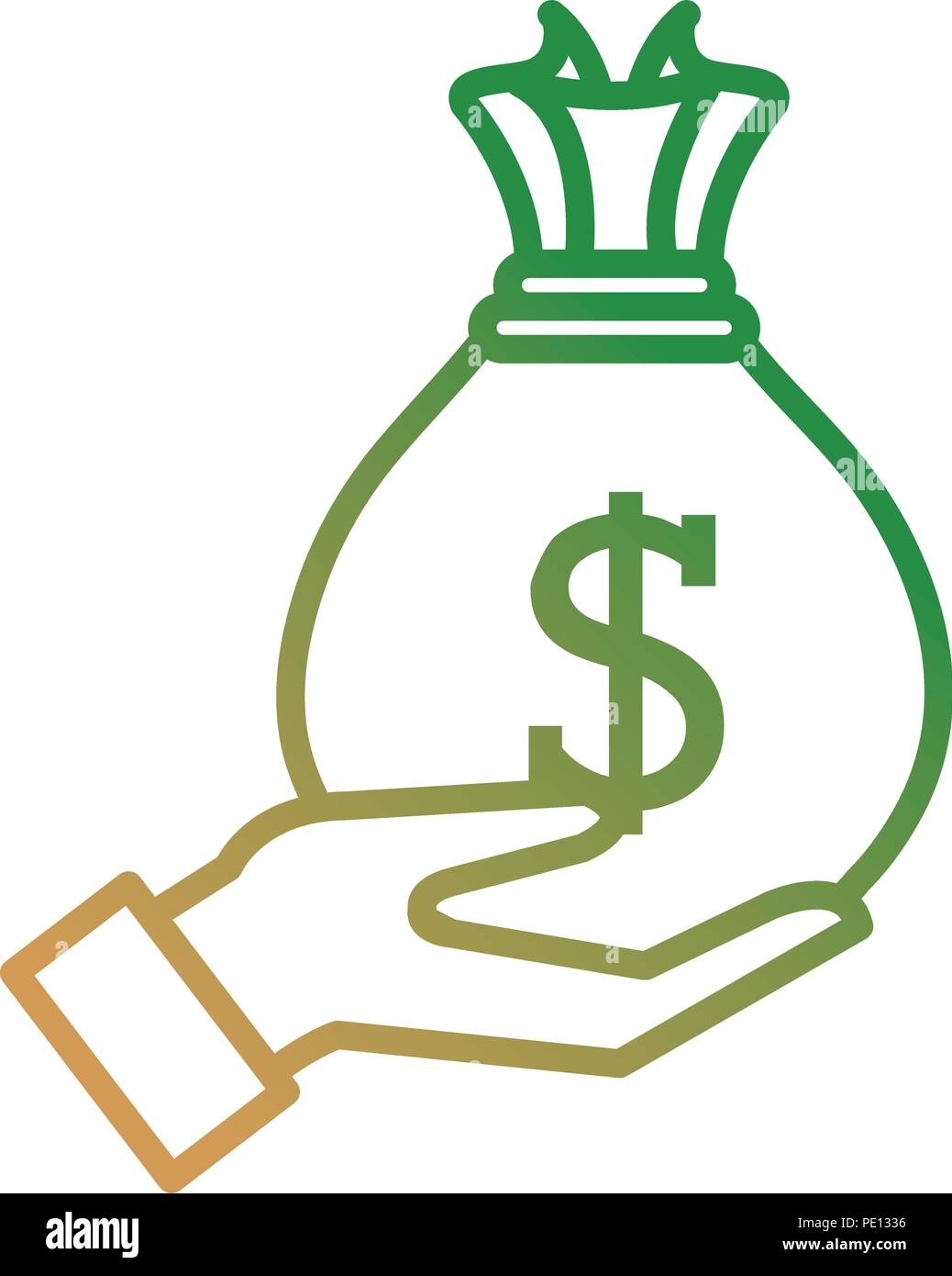 hand with money bag vector illustration design Stock Vector Image & Art ...