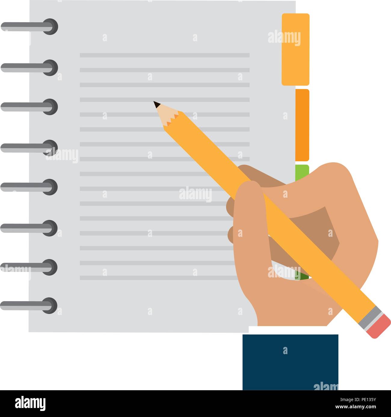 hand writing in notebook vector illustration design Stock Vector Image ...