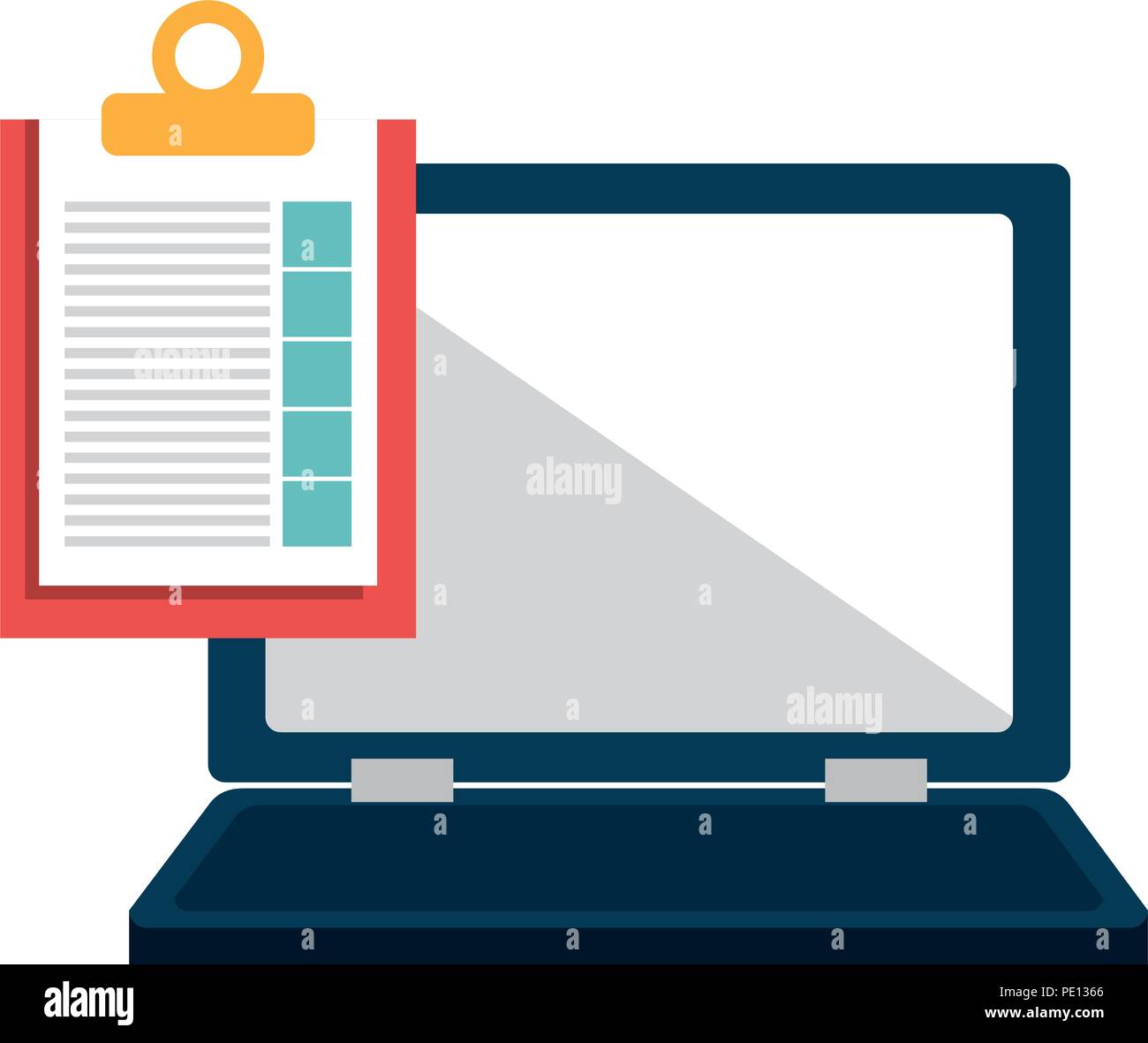 laptop computer with checklist vector illustration design Stock Vector ...