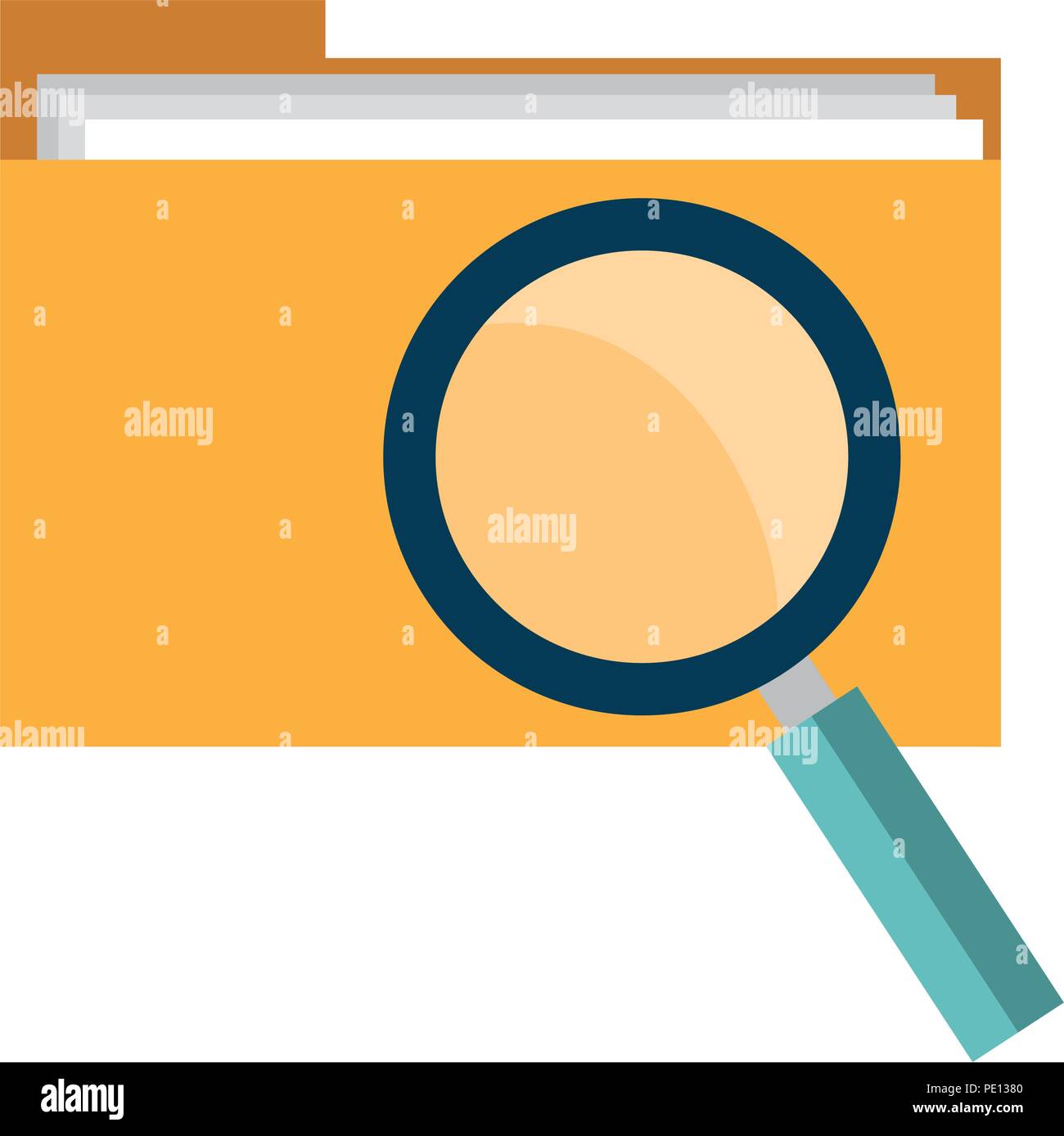 file folder with magnifying glass vector illustration design Stock ...