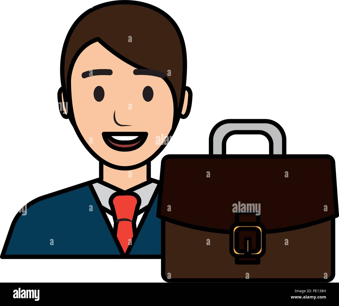 businessman with portfolio avatar character vector illustration Stock ...