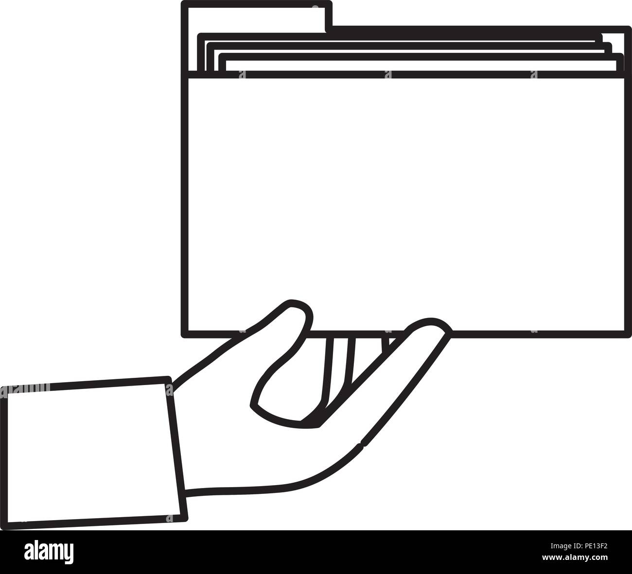 hand with file folder vector illustration design Stock Vector Image ...