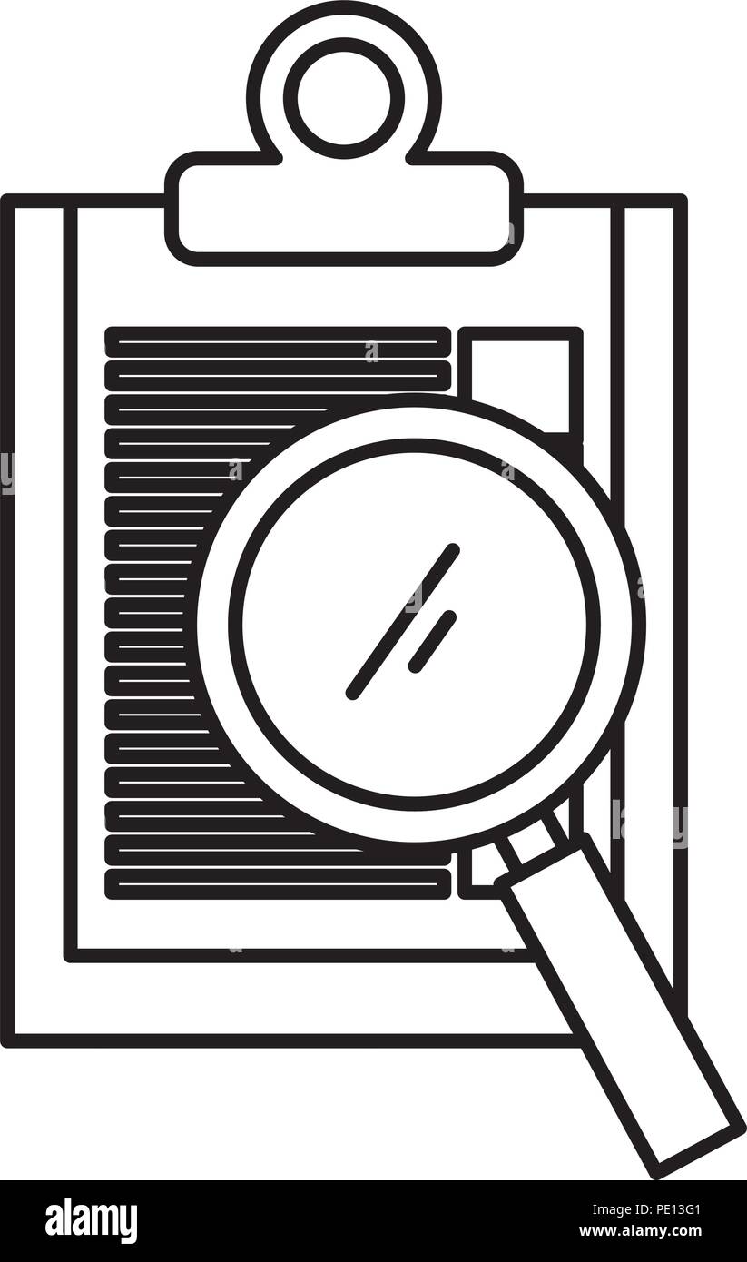 checklist clipboard with magnifying glass vector illustration design ...