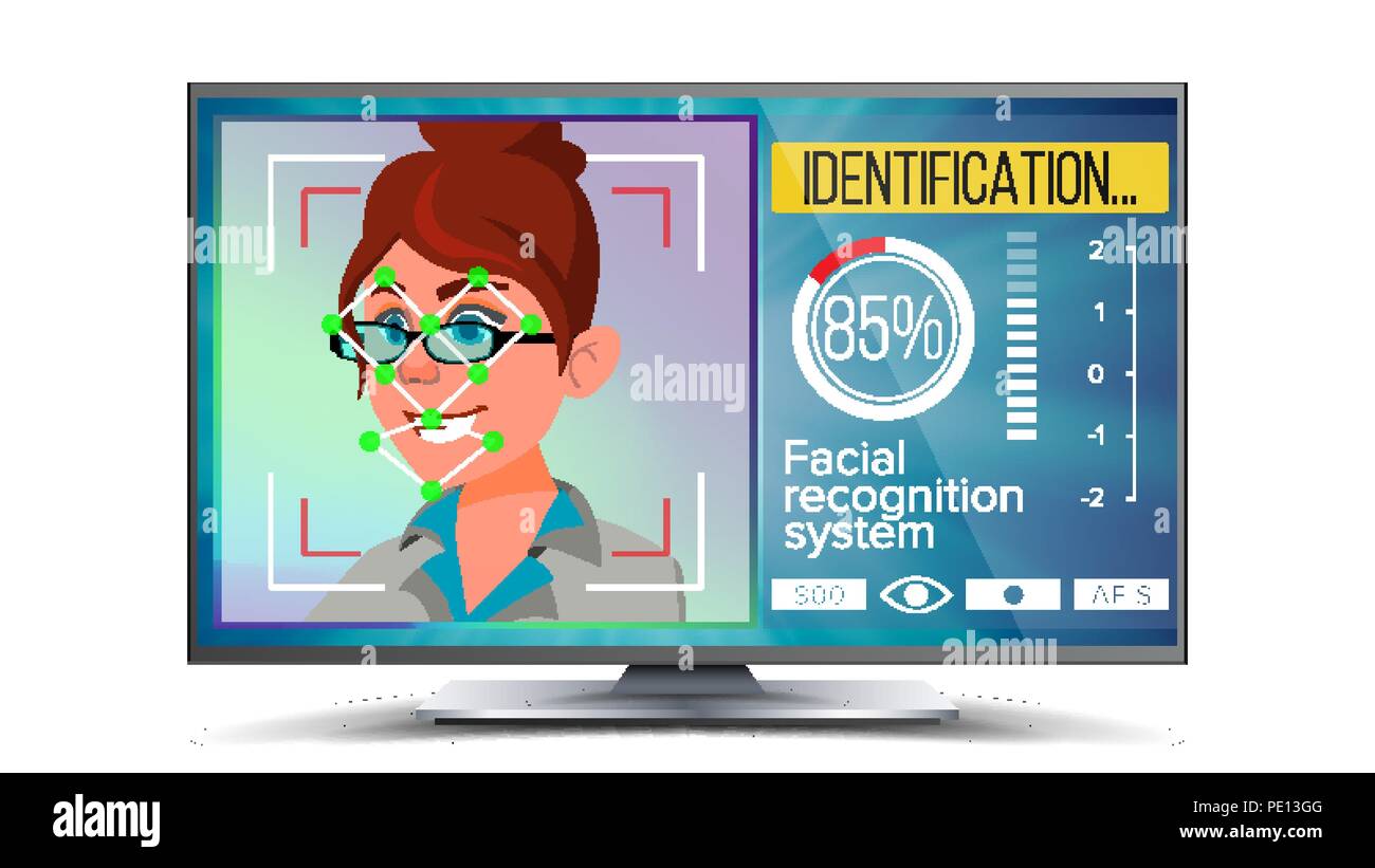 Face Recognition, Identification System Vector. Face Recognition ...