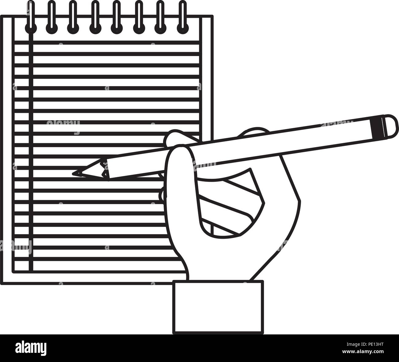 hand writing in notebook vector illustration design Stock Vector Image ...