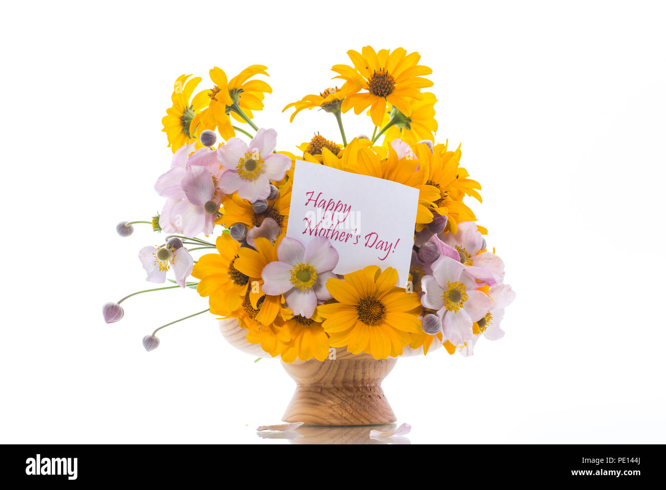 bouquet of yellow big daisies isolated on white Stock Photo - Alamy