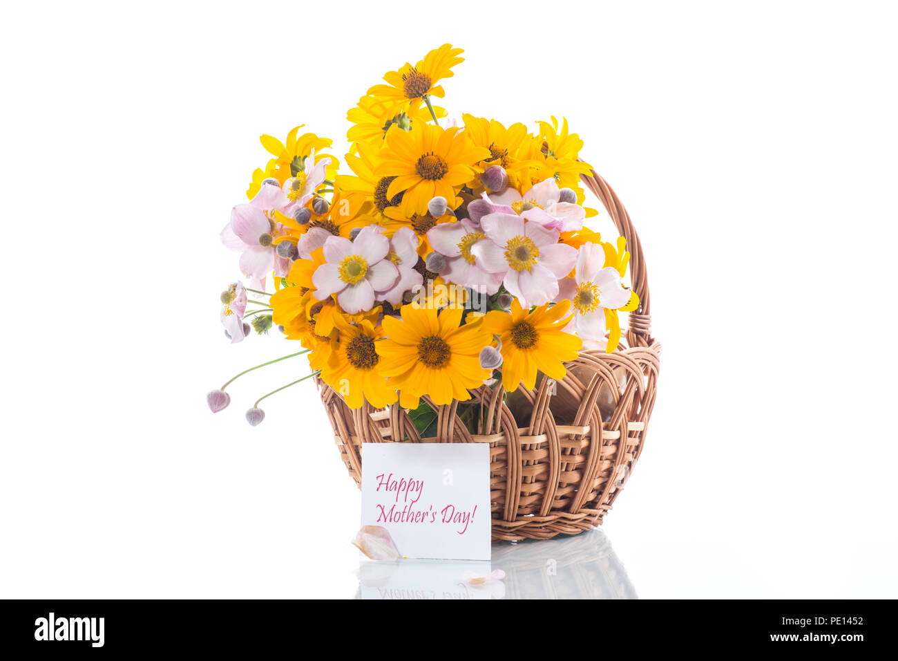 bouquet of yellow big daisies isolated on white Stock Photo - Alamy