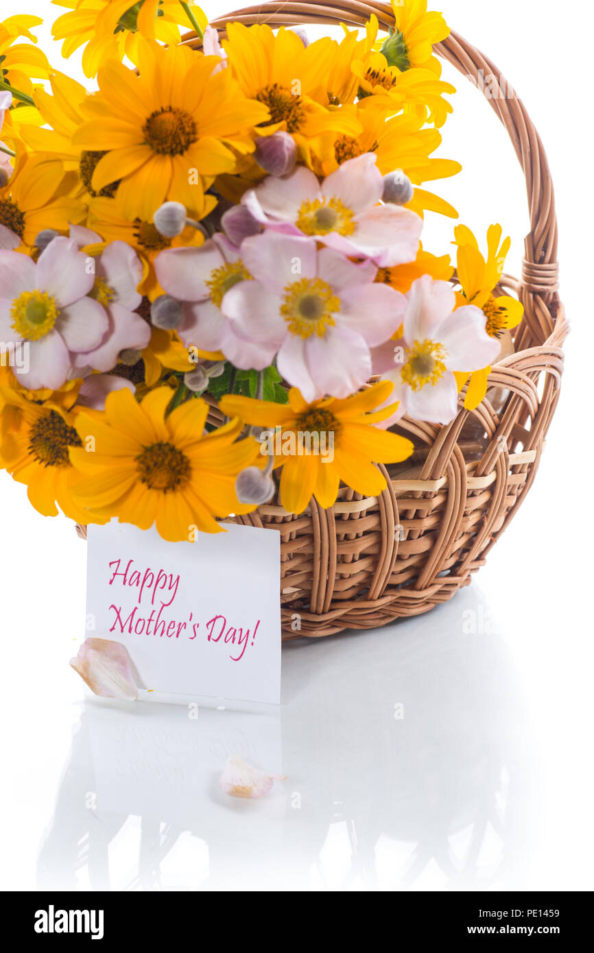 bouquet of yellow big daisies isolated on white Stock Photo - Alamy
