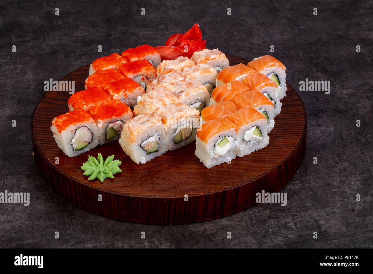 Japanese sushi set with various ingredient Stock Photo - Alamy