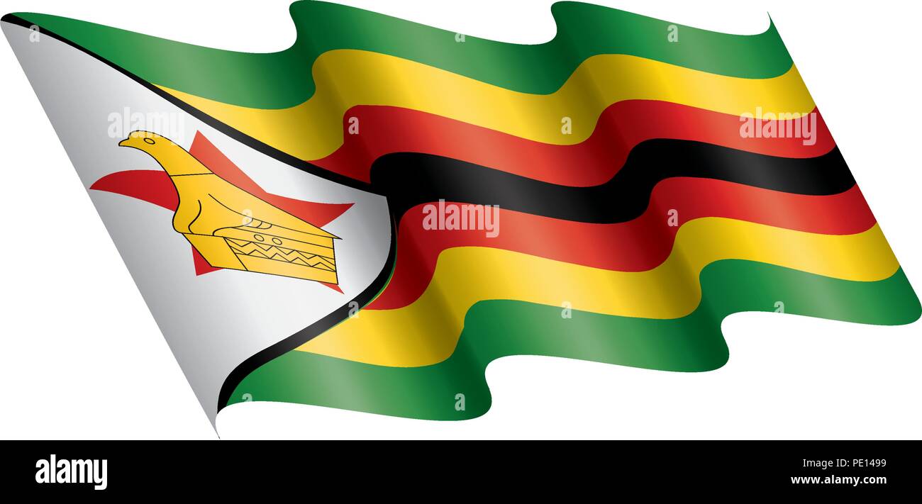 Zimbabwe flag, vector illustration on a white background Stock Vector ...