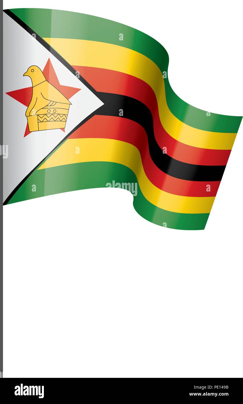 Zimbabwe flag, vector illustration on a white background Stock Vector ...