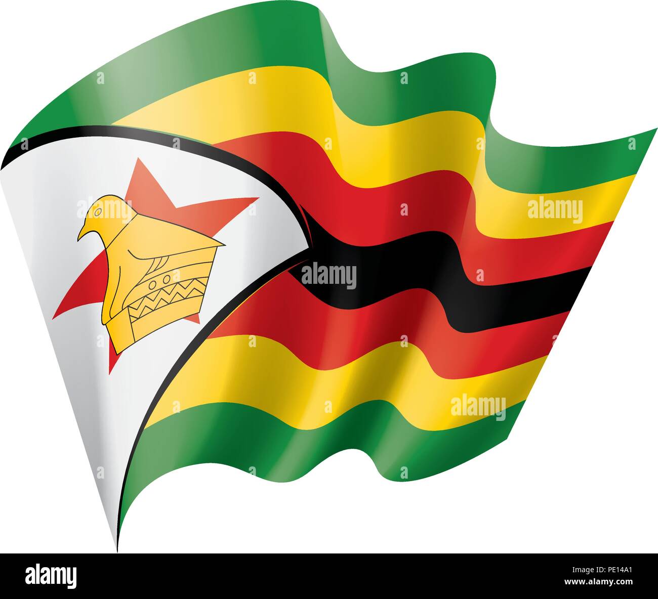 Zimbabwe flag, vector illustration on a white background Stock Vector ...