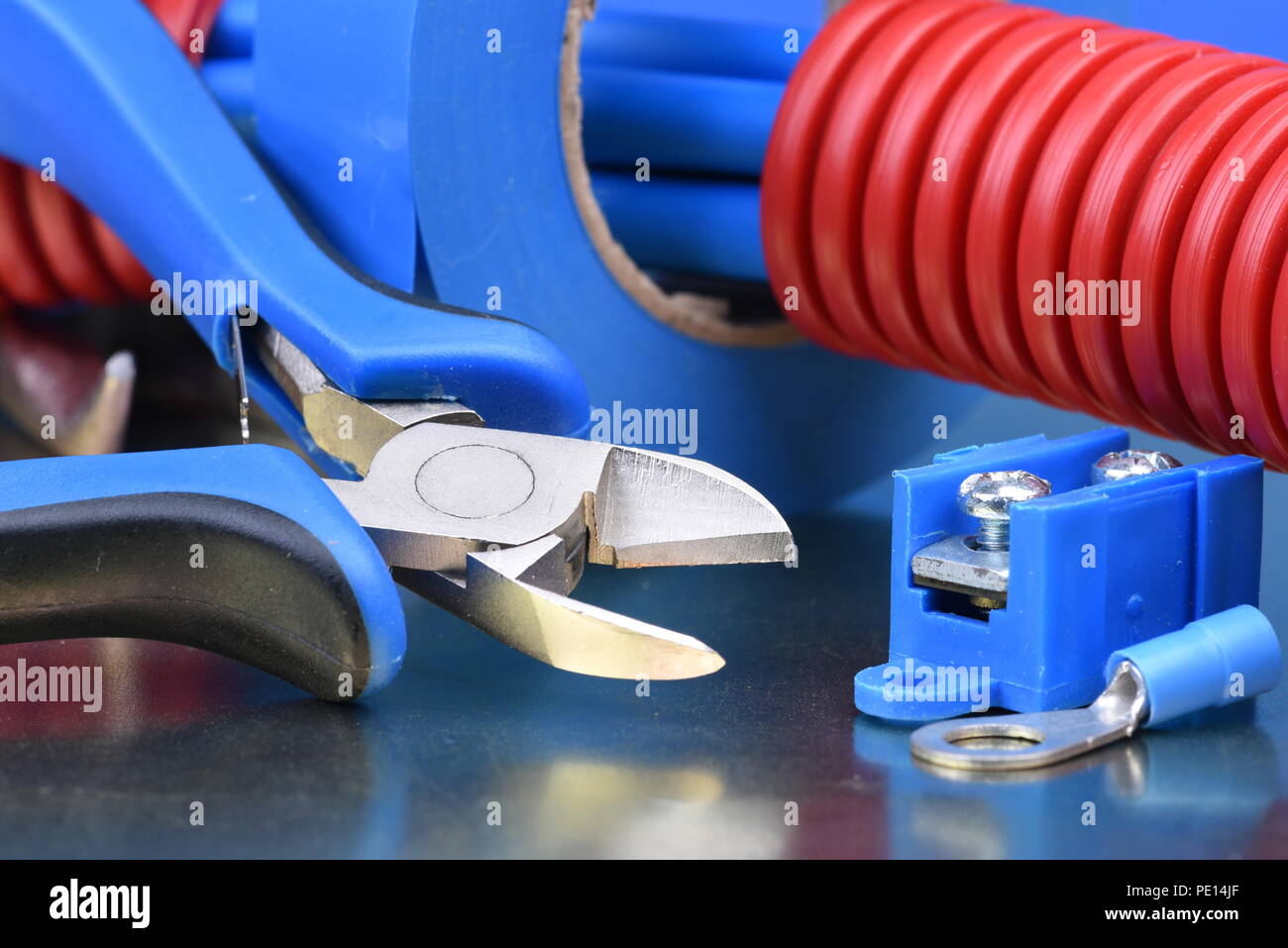 DIY electrical tools and component Stock Photo - Alamy