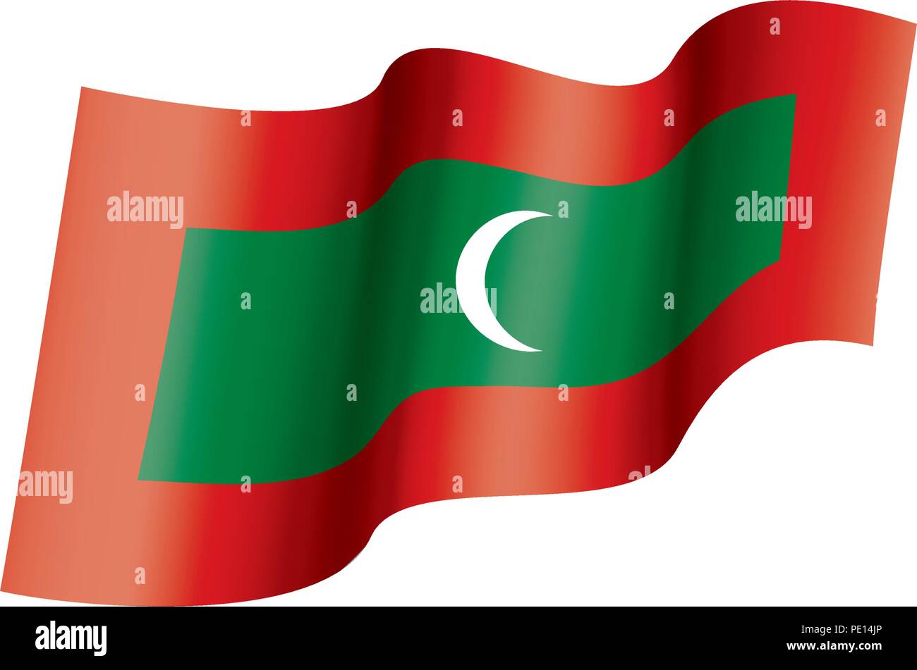 Maldives country flag on red Stock Vector Images - Alamy