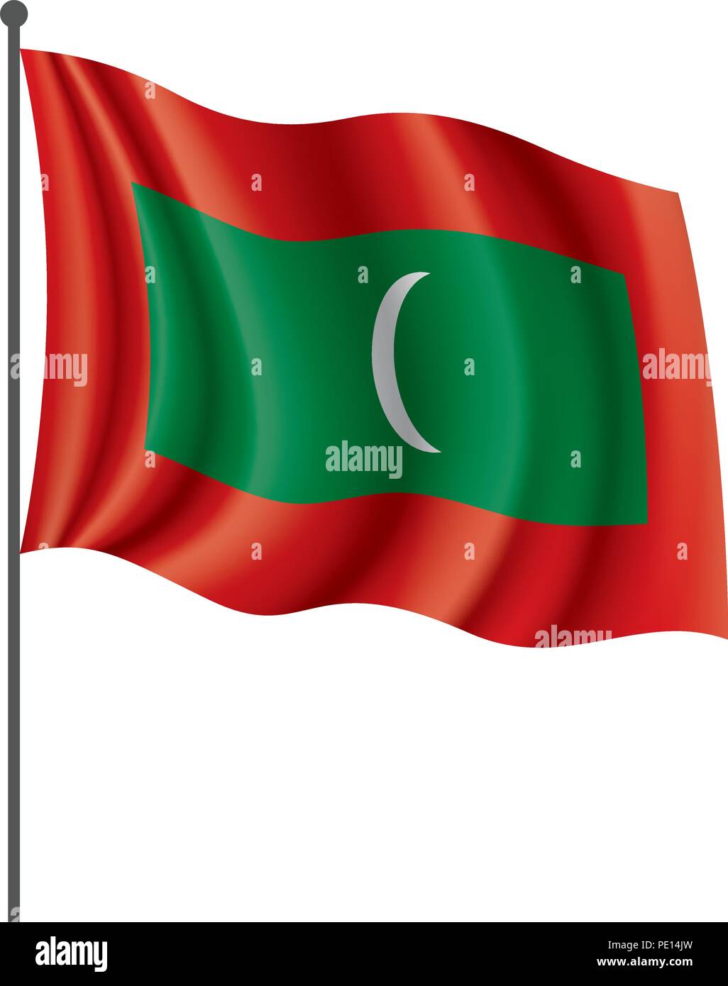 Maldives flag, vector illustration on a white background Stock Vector ...