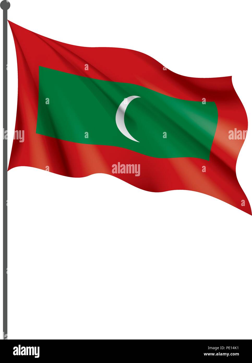 Maldives flag, vector illustration on a white background Stock Vector ...
