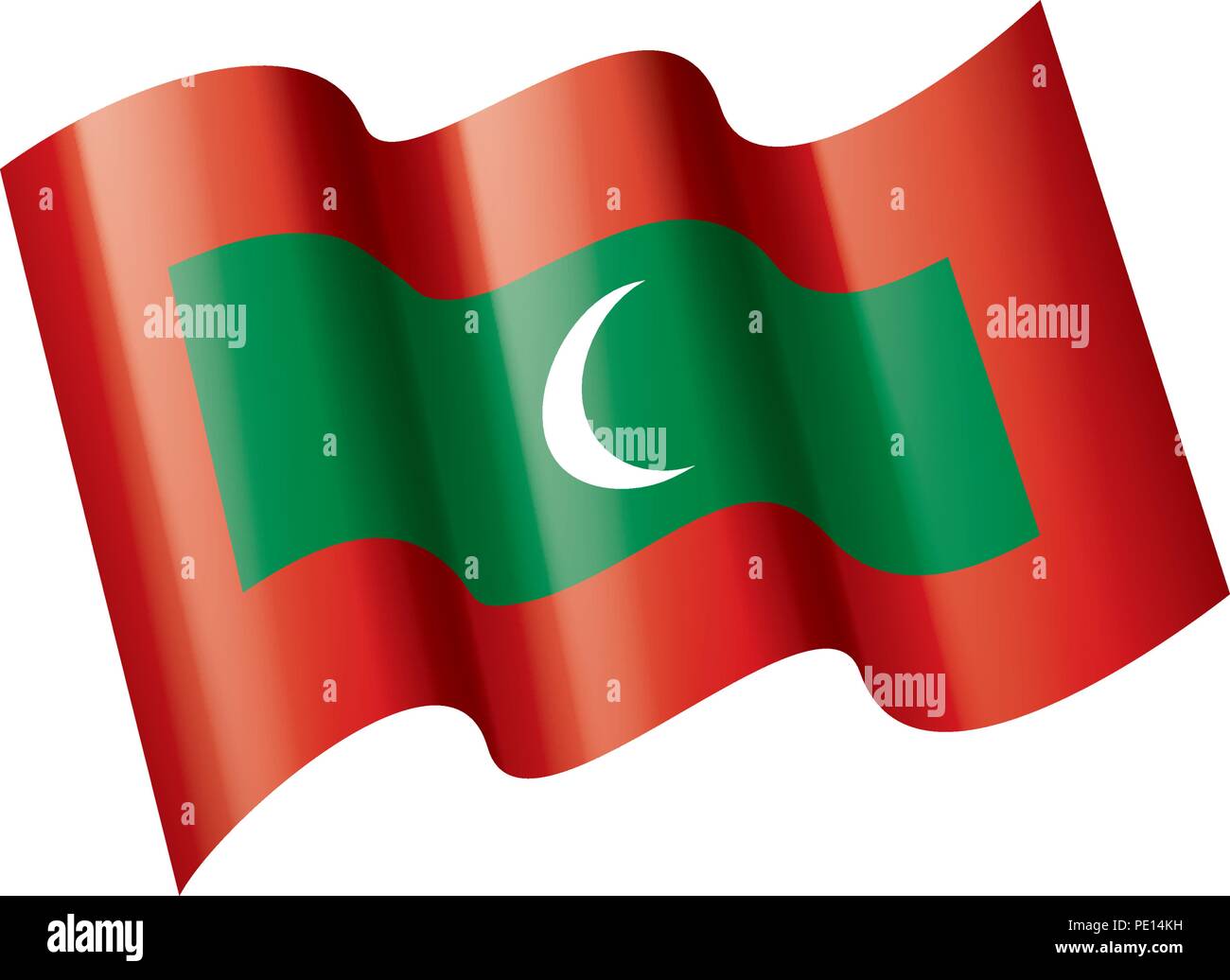 Maldives flag, vector illustration on a white background Stock Vector ...