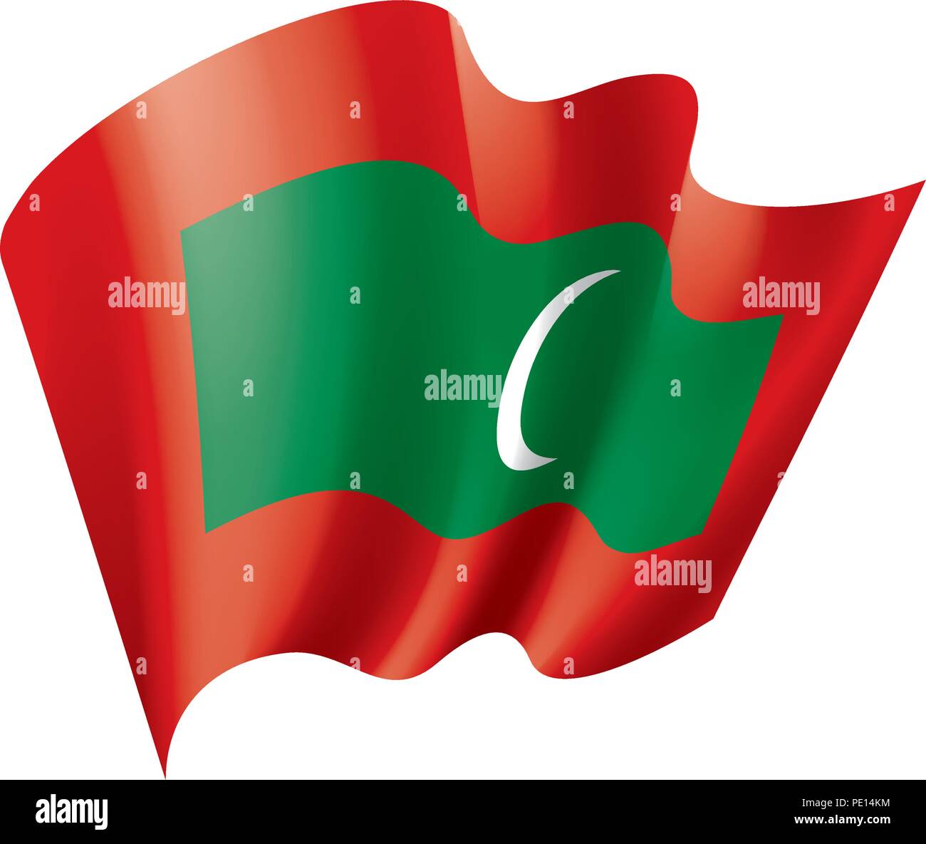 Maldives flag, vector illustration on a white background Stock Vector ...