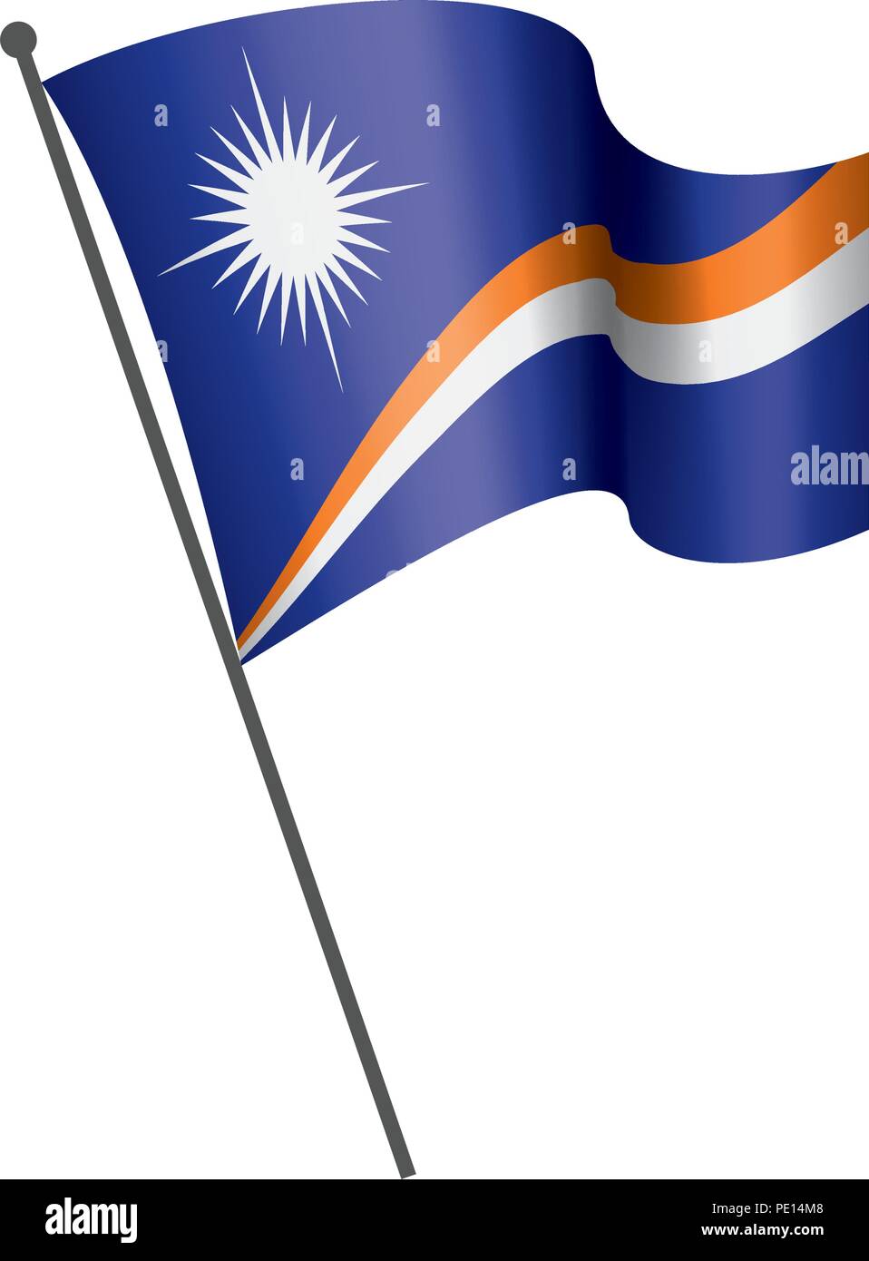 Marshall Islands flag, vector illustration on a white background Stock ...