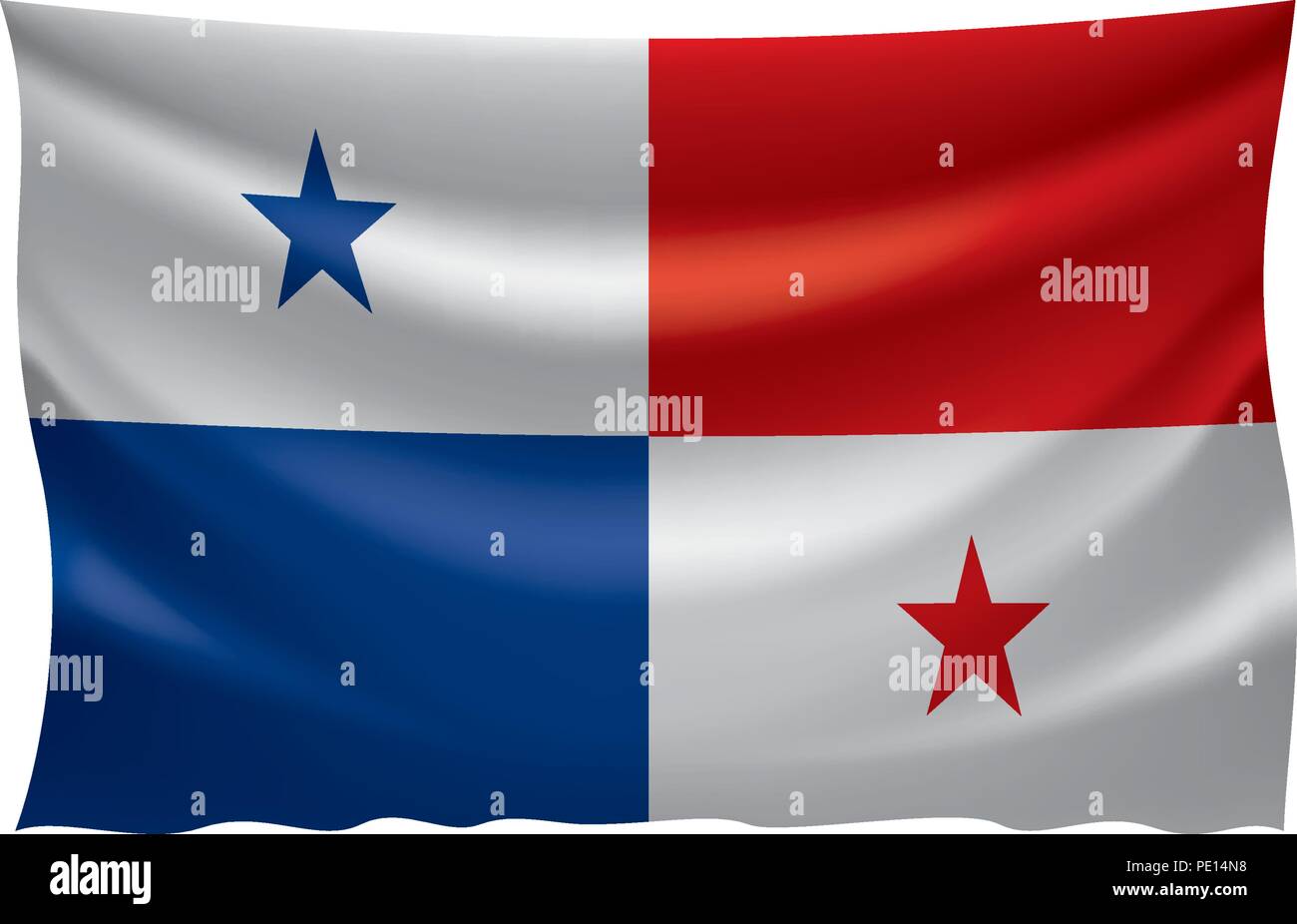 Panama flag, vector illustration on a white background Stock Vector ...